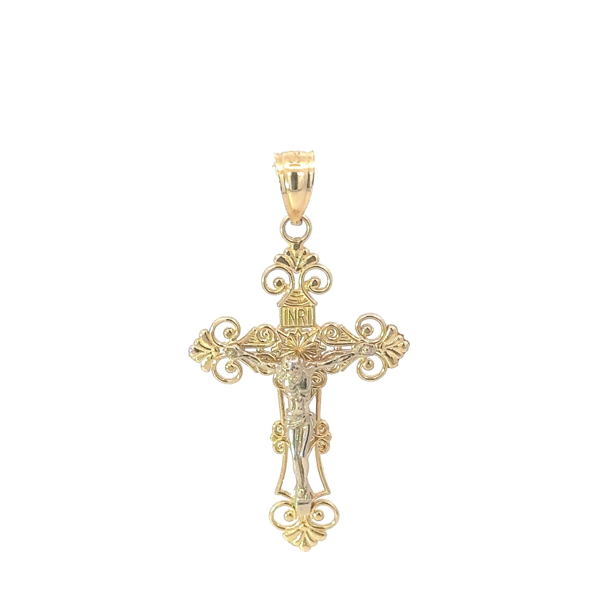 14K Two Toned Crucifix Cross – Hannoush NC